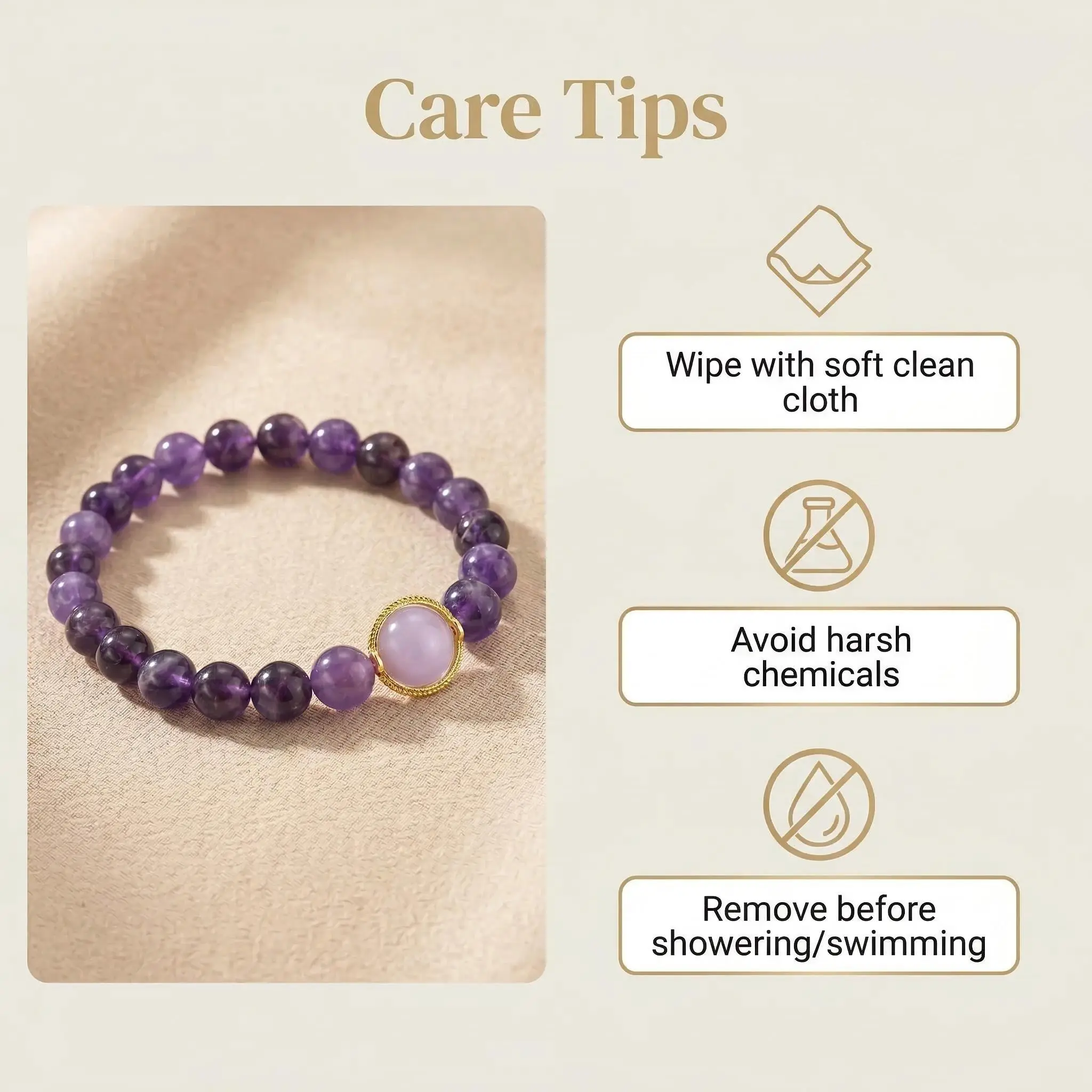 Handmade Amethyst & Rose Quartz Bracelet for Women | Natural Crystal ...