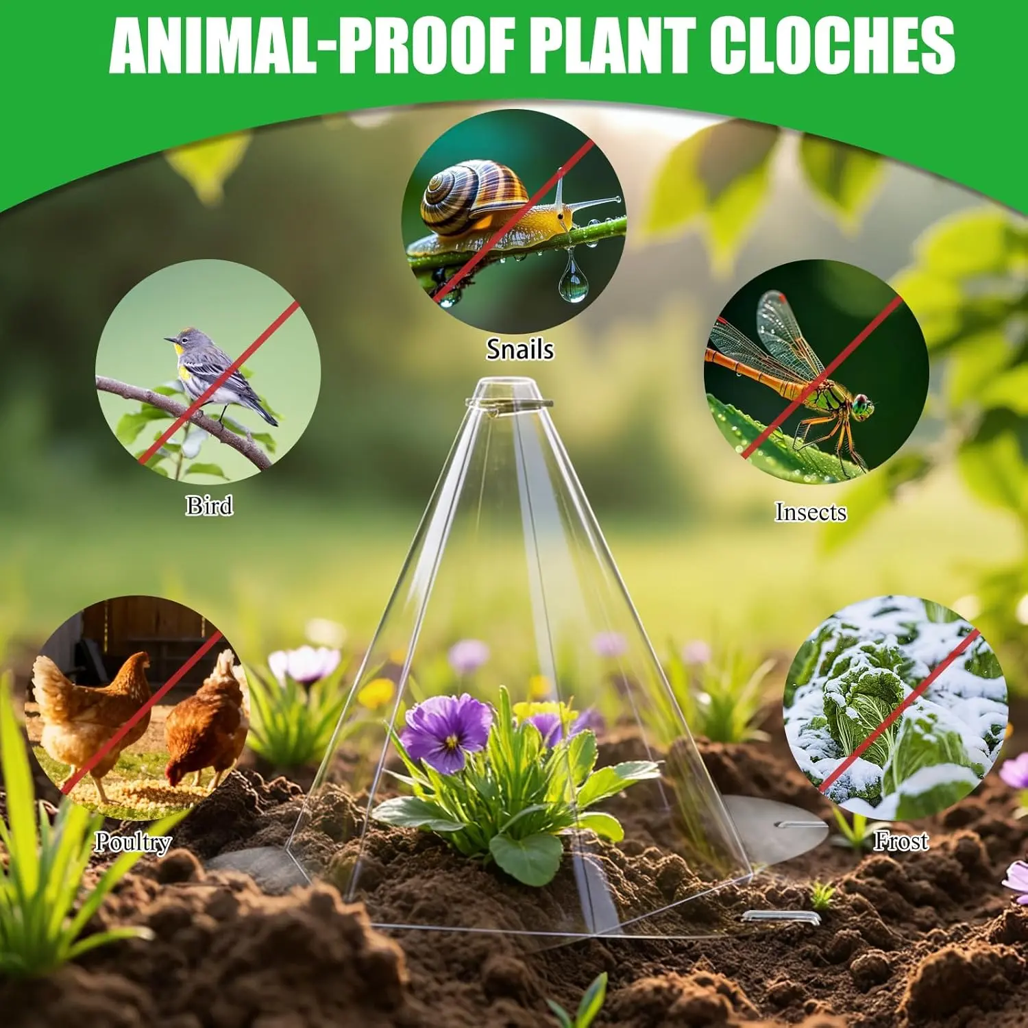 20 Pack Garden Cloches for Plants, Larger Plant Covers Freeze ...