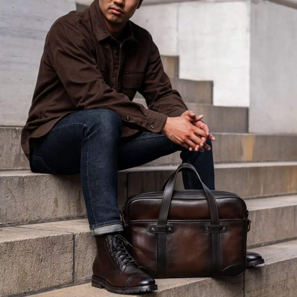 Thursday Boots Men's Commuter Messenger Bag In Old English Leather ...