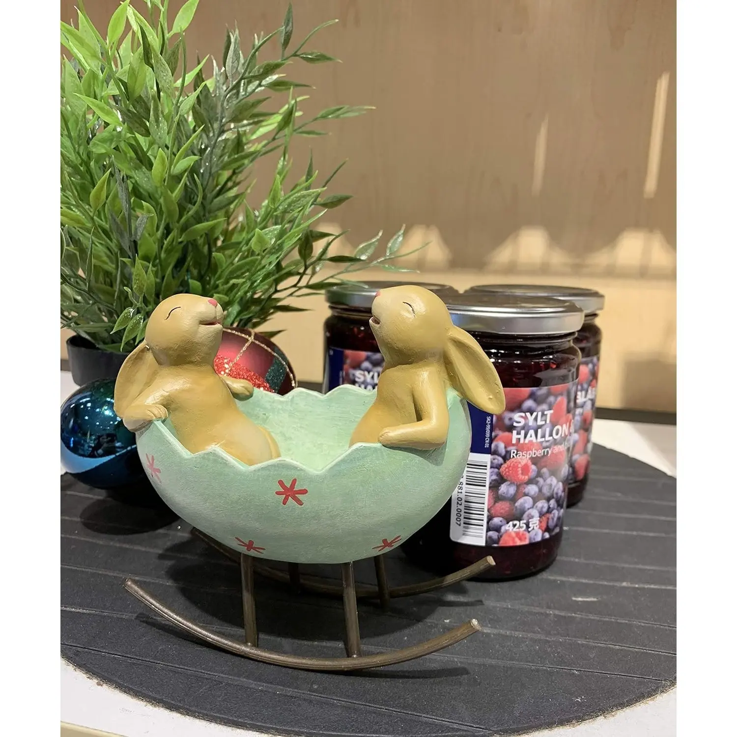 Laughing Bunny Rabbits Rocking in an Easter Egg Cradle Spring Easter ...