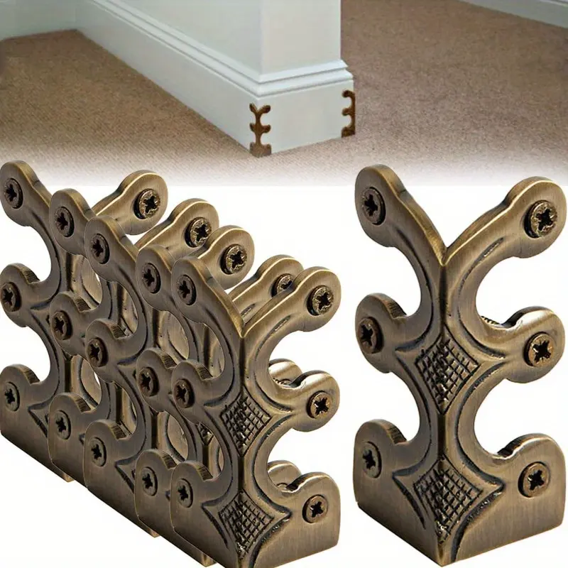 2pcs Chinese Antique Solid Brass Corner Protectors - Vintage Ornate ...