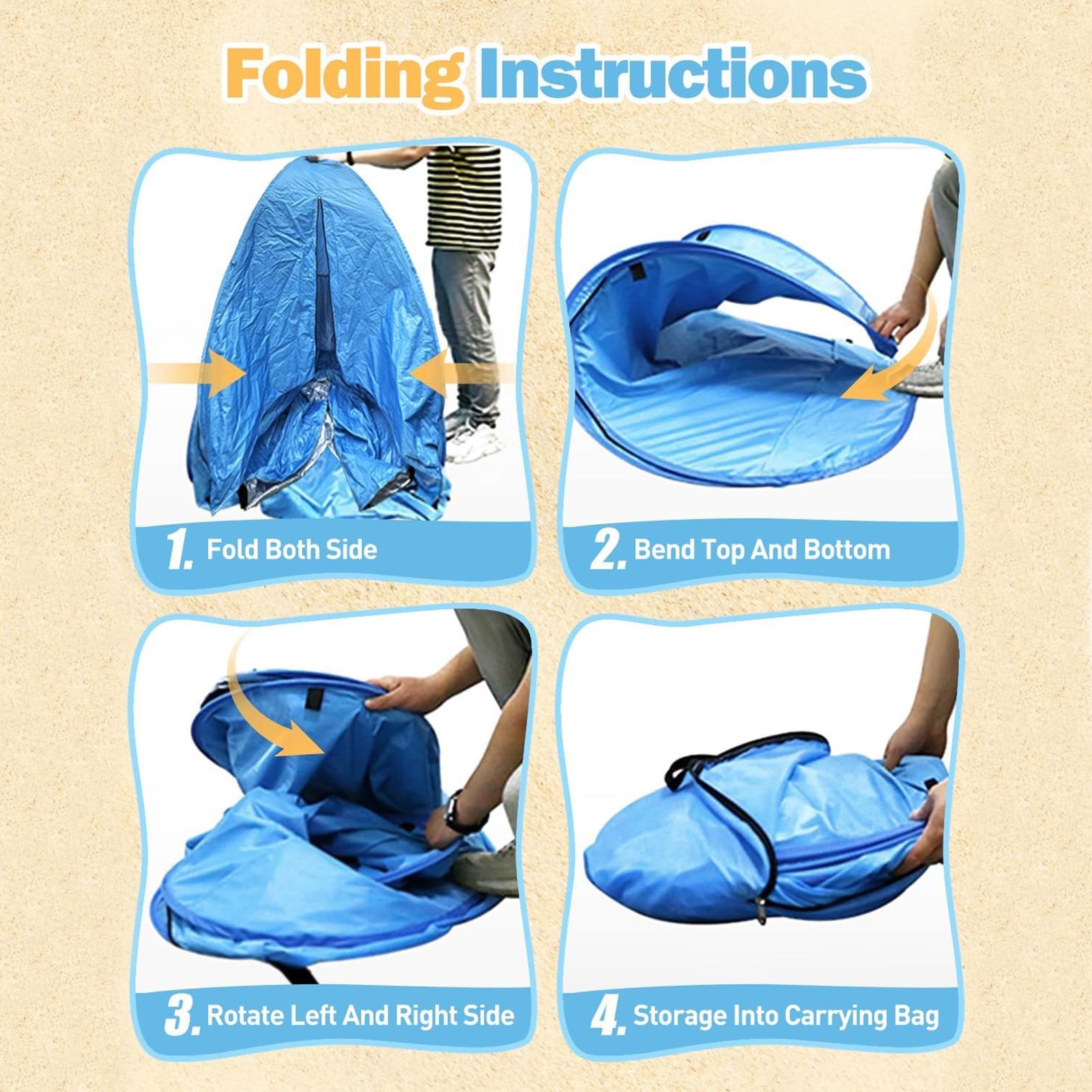 Pakicetus 1-2 Person Beach Cabana Tent - Instant Assembly-Free, Compact ...