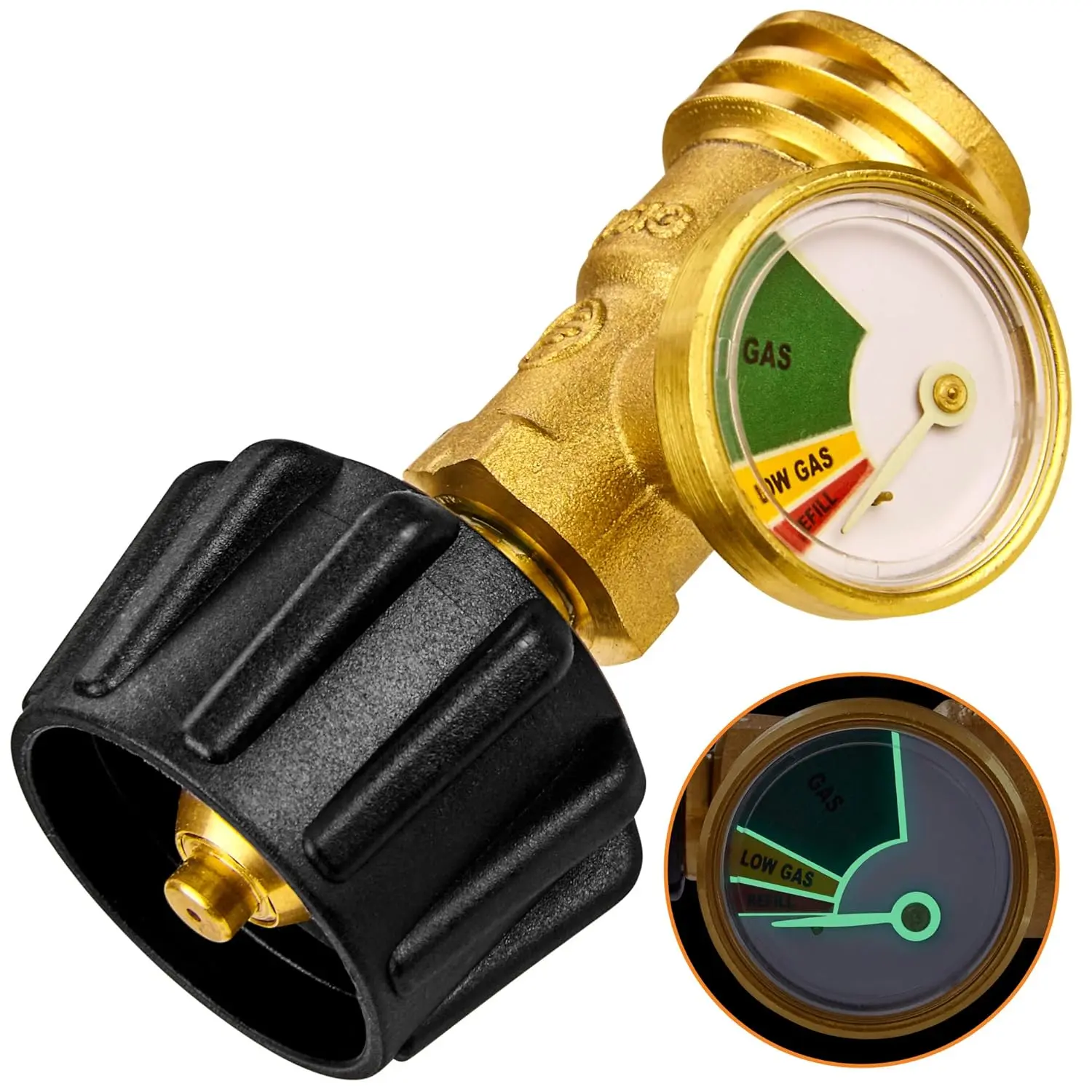 Propane Tank Gauge with Leak Detector & Emergency Shut-Off - Pressure ...