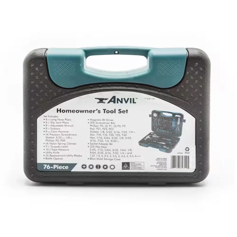 NEW 76-Piece SAE & Metric Tool Kit with Case – Perfect for Homeowners ...