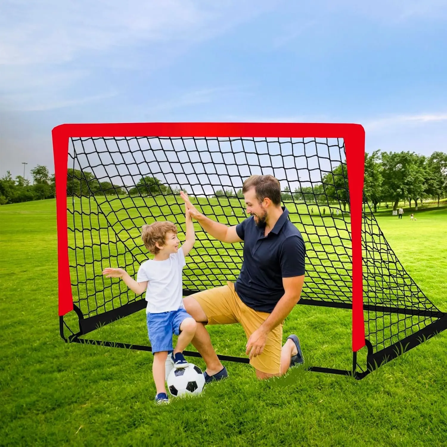 Soccer Goals for Backyard, 2 of 6 x 4 ft Soccer Goal Set Soccer Net ...