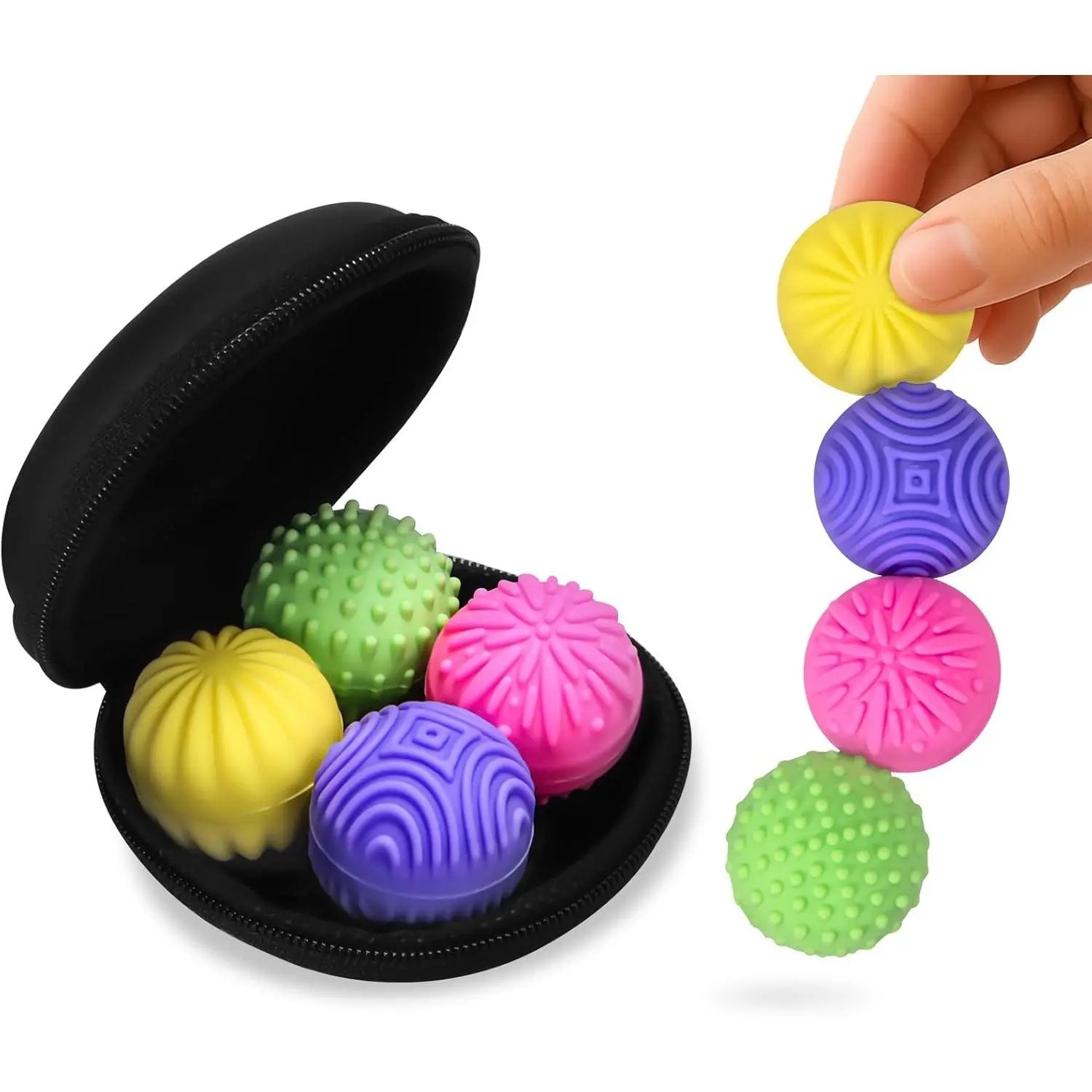 Magnetic Sensory Fidget Balls – 4-Pack Silicone Weighted Stress Relief ...