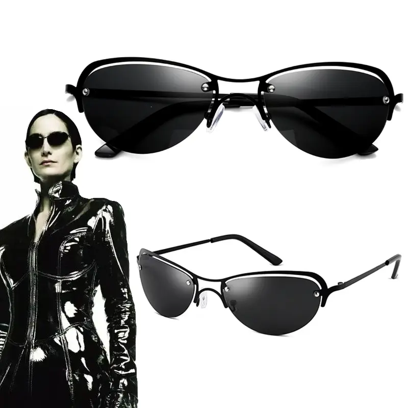 Movie The Matrix Trinity Cosplay Glasses Unisex Eyewear Frameless ...