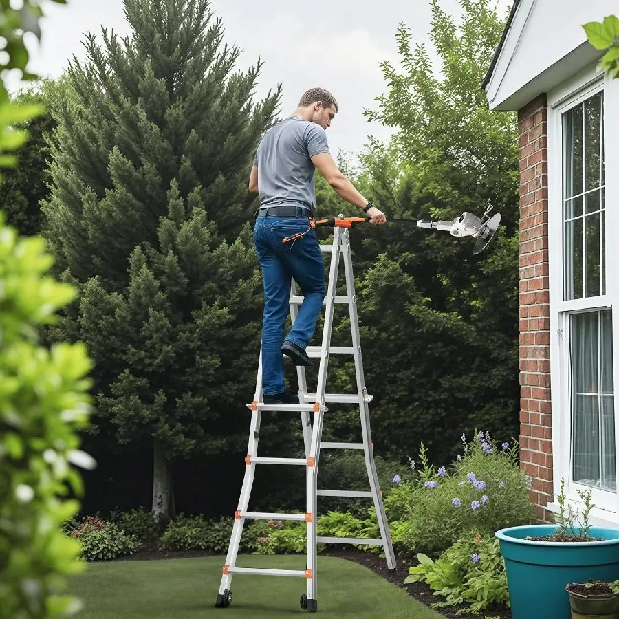 VEVOR Telescoping Ladder A Frame, 20 FT Compact Aluminum Extension ...
