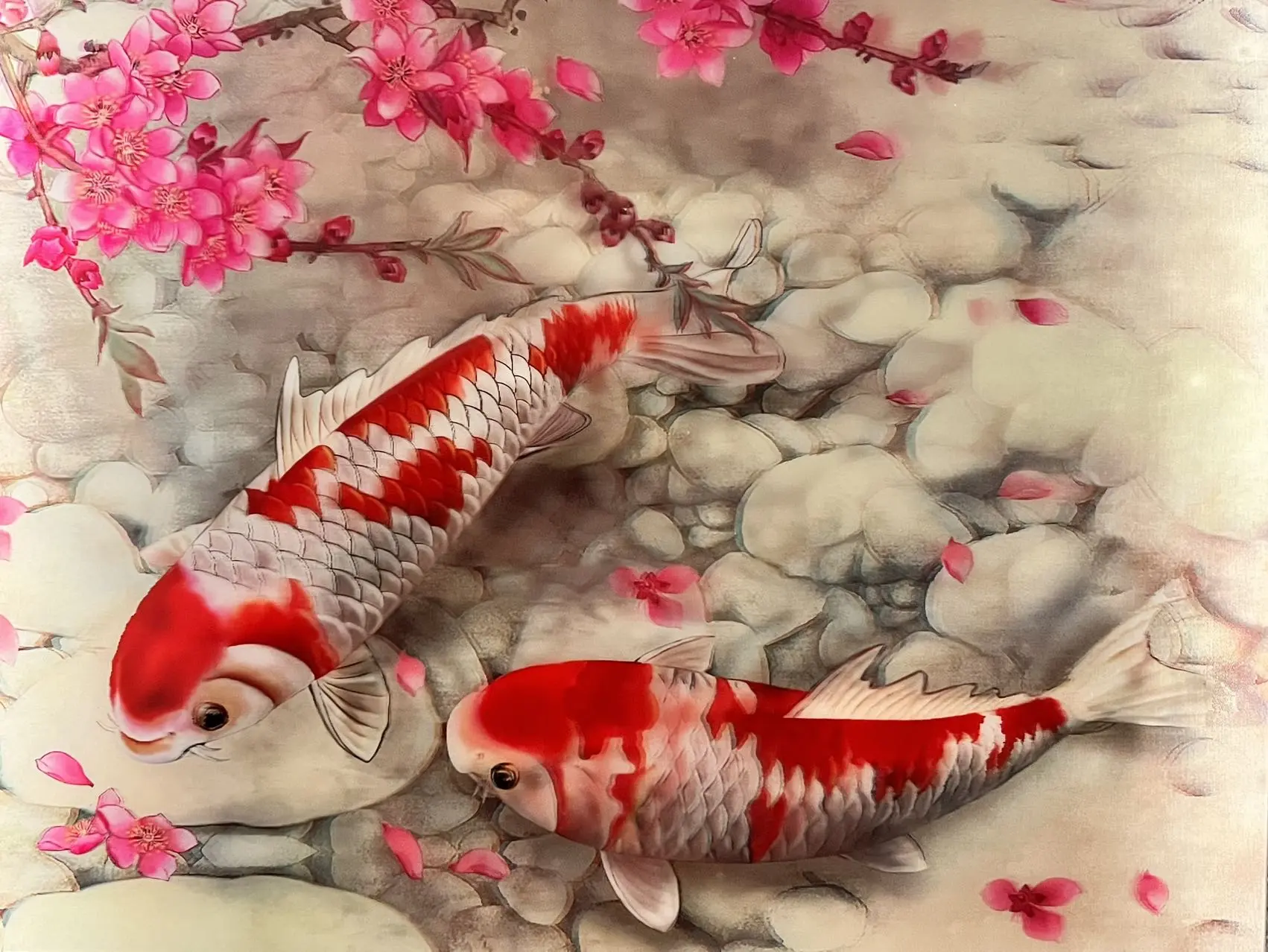Unframed 3D Poster Lenticular Wall Art Prints For Room Decor - Koi Fish ...
