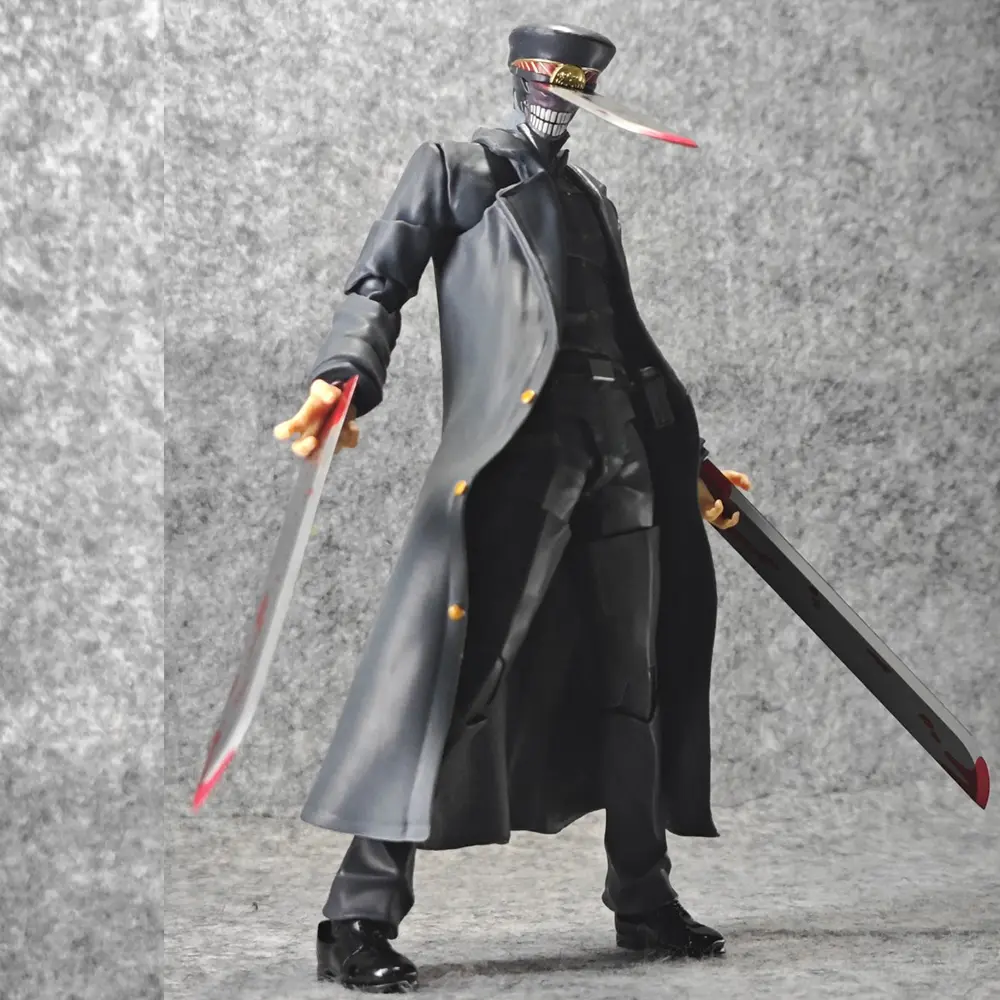 26CM Anime Samurai Sword Figure Chainsaw Man Standing Posture Animation ...