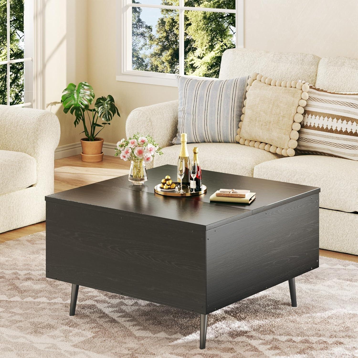Lift Top Coffee Table, 31.5" Square, with Storage, Coffee Table with ...