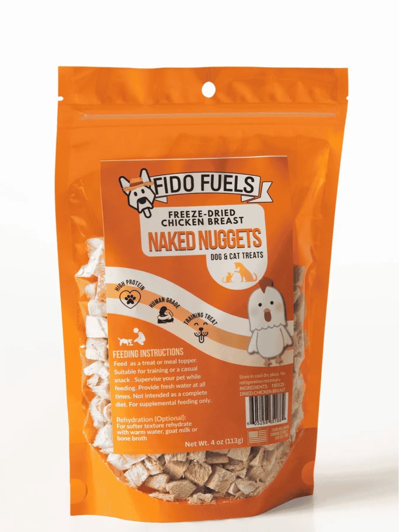 FIDO FUELS - Naked Nuggets Freeze Dried Chicken Breast Treats - 4 oz ...