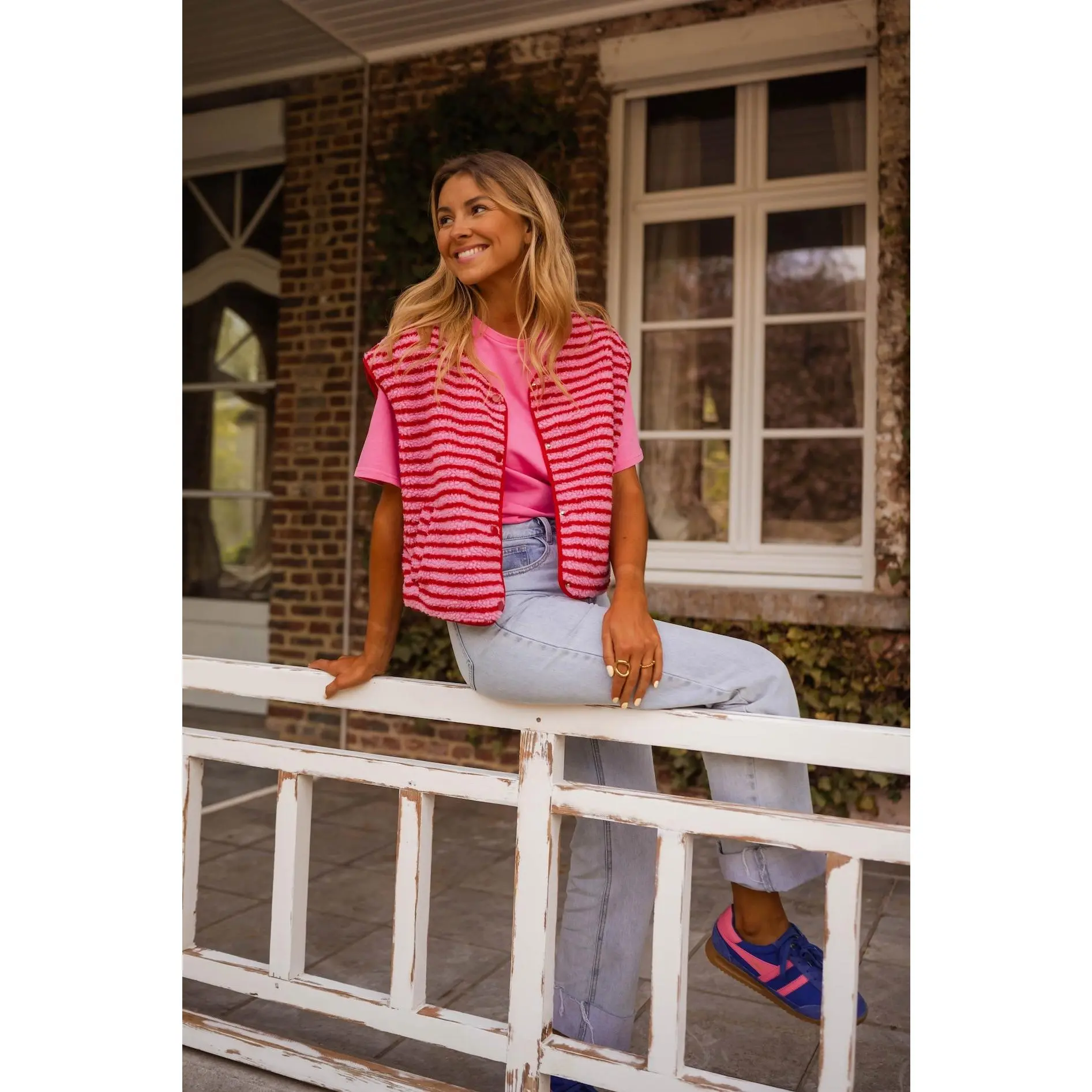Pink and Red Striped Taoh Vest - TikTok Shop