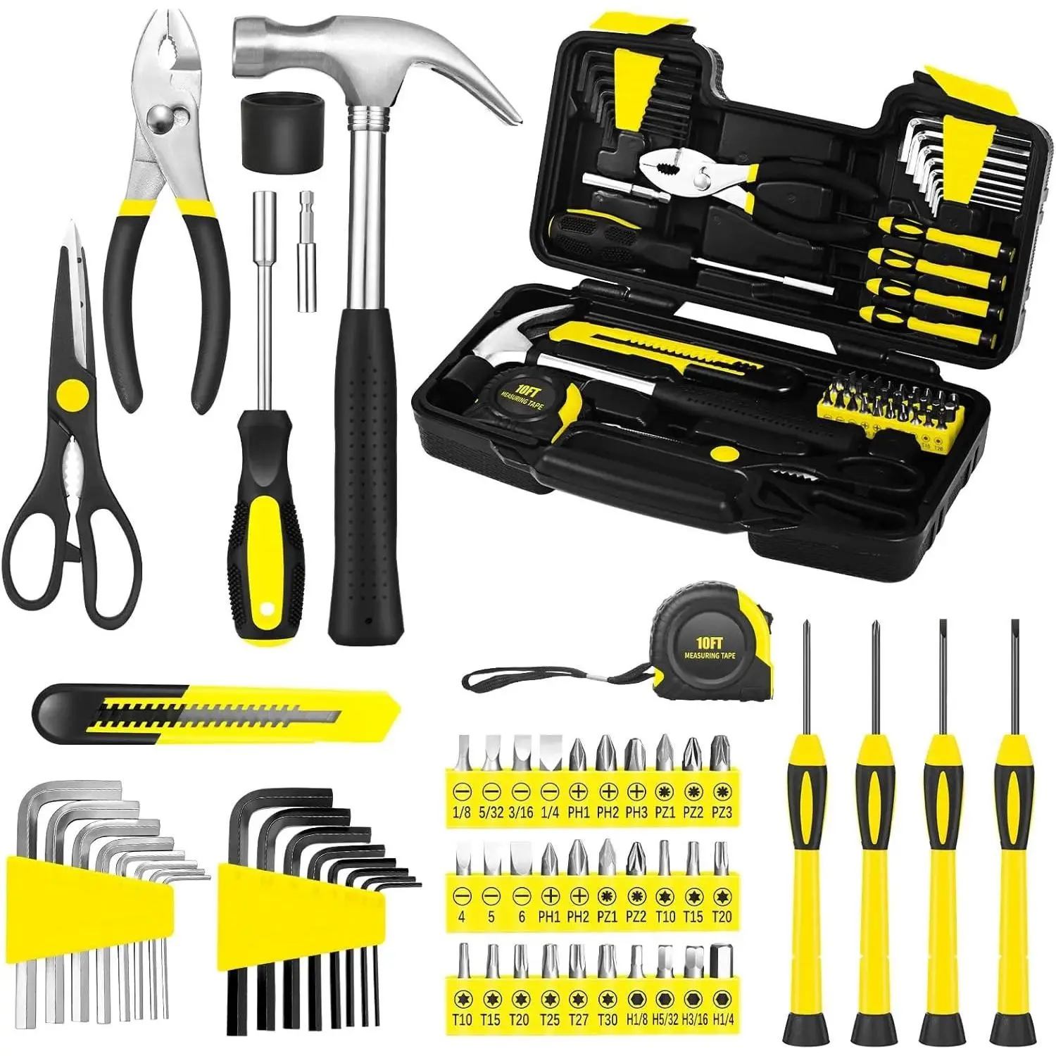 Tool Kit Basic Home Repair Tool Set, General Household Hand Tool Kit ...