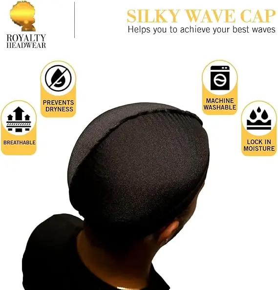 Royalty Headwear Silky Wave Cap for 360, 540 & 720 Waves, Soft ...