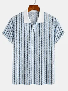 blue striped polo - TikTok Shop