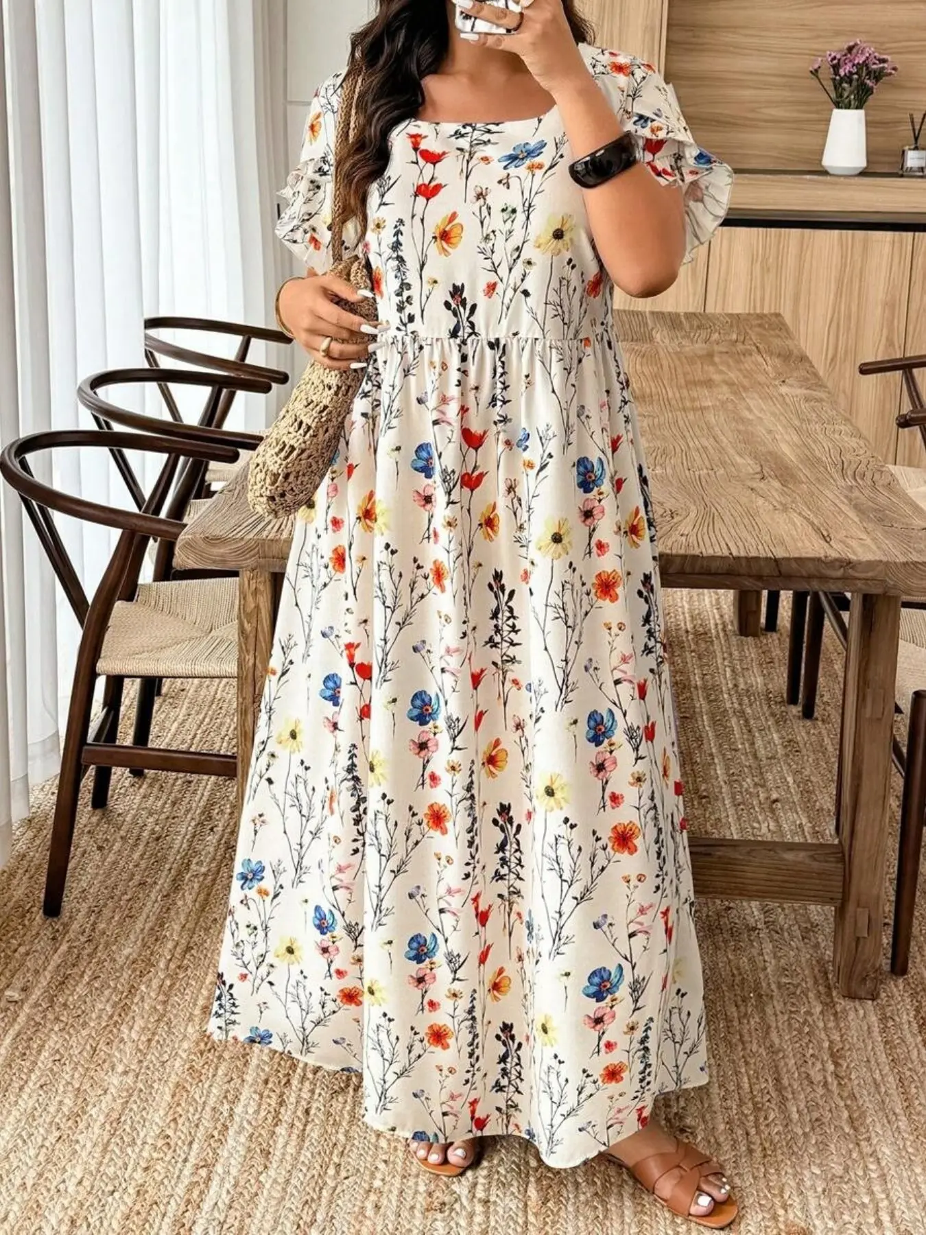 Women's Casual Holiday Style Plus Size Short Sleeve Dress, Womenswear ...