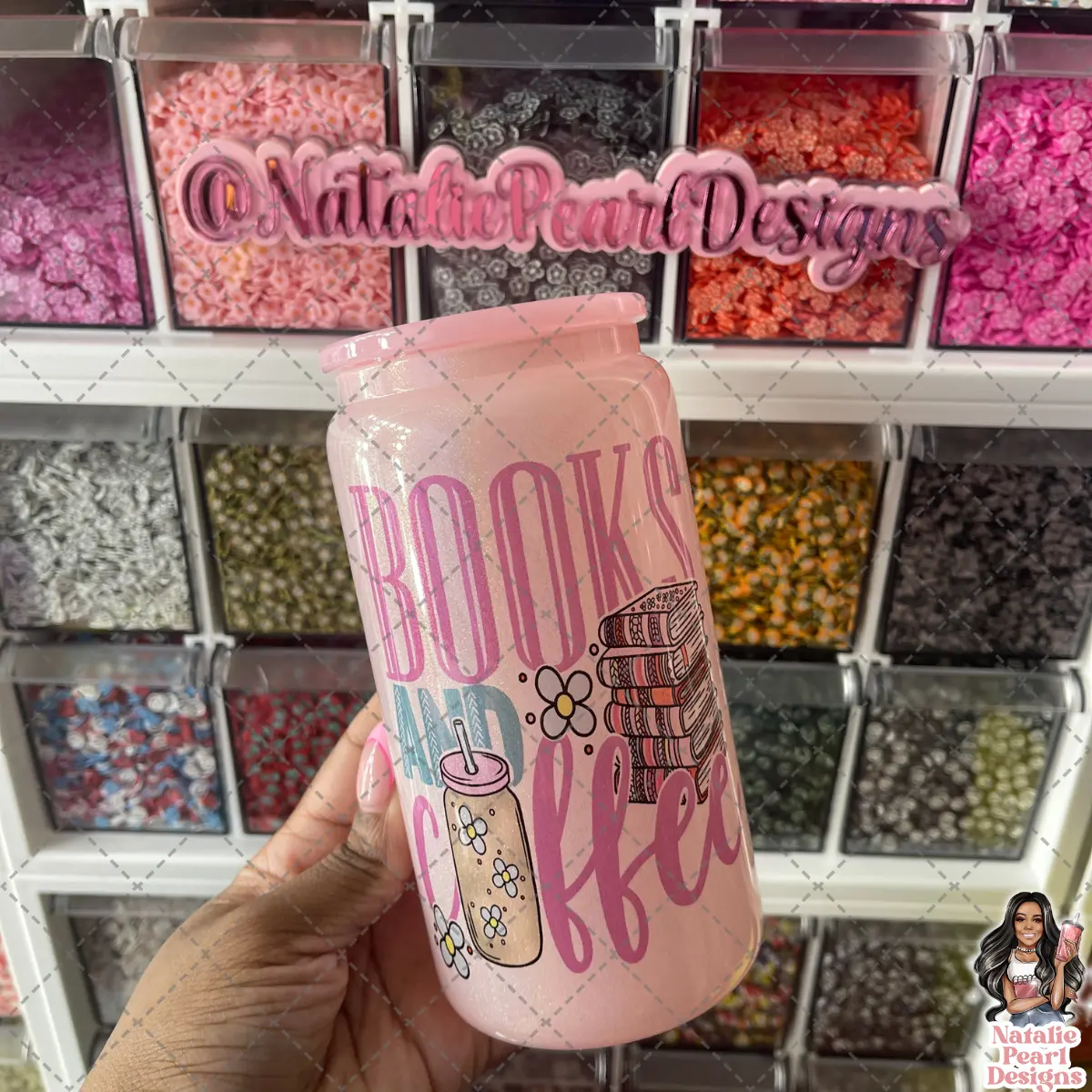 Books and Coffee Glass Can - TikTok Shop