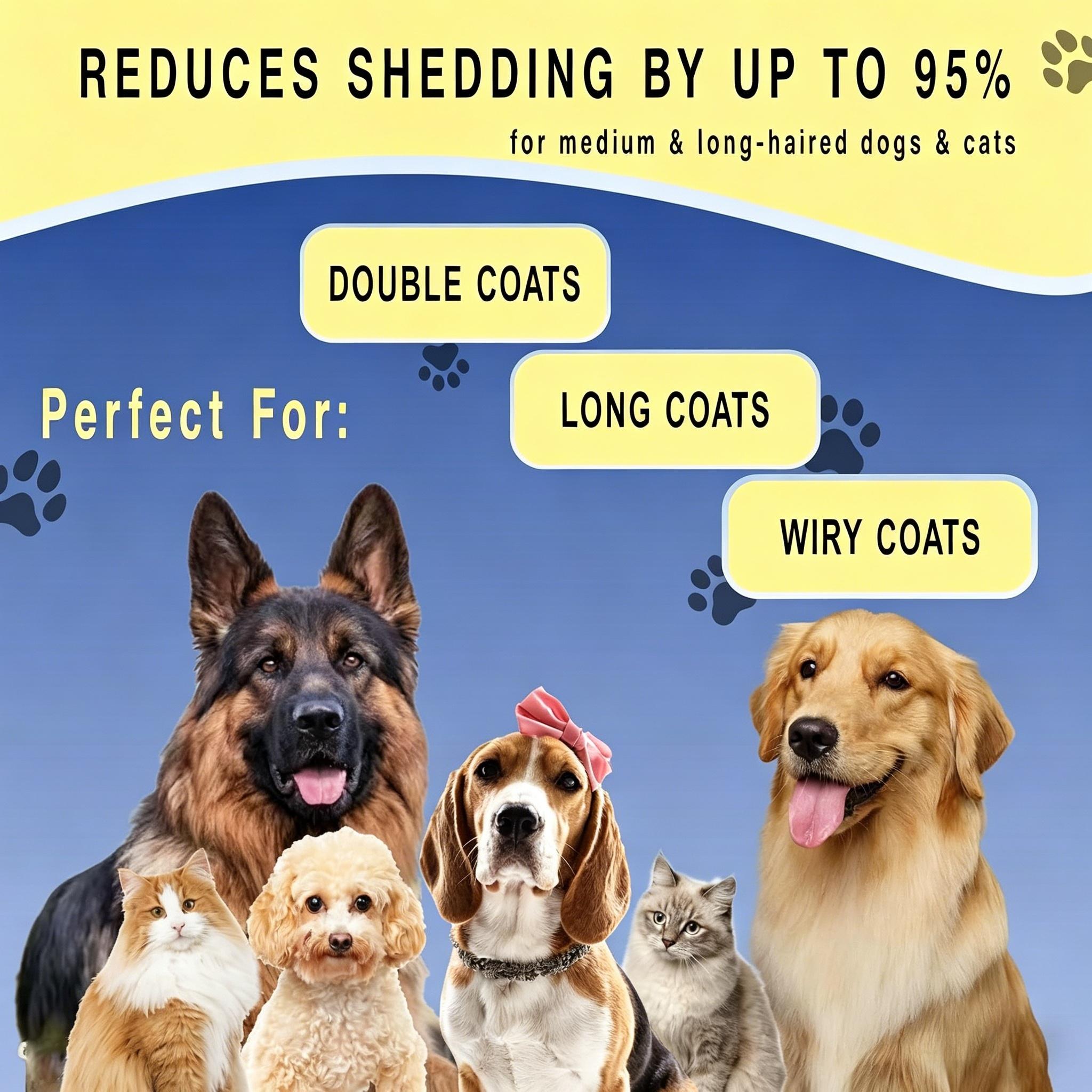 Pet Detangling Comb, Double-Sided Grooming Brush for Dogs & Cats, One ...