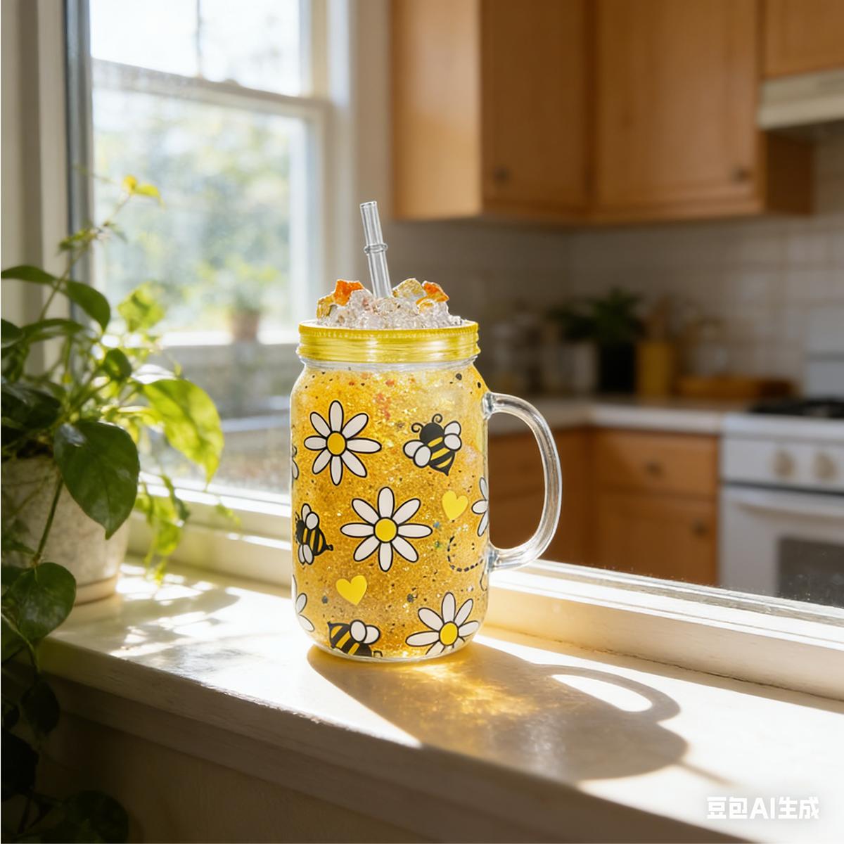 AGH [New Arrived] 12pcs 22oz Plastc Snow Globe Handle Tumbler Double ...