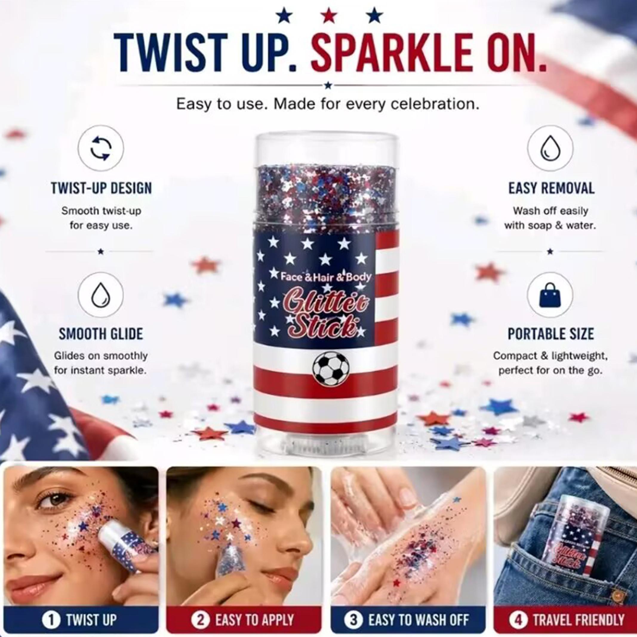 July 4th Glitter Stick | Red, White & Blue Body and Hair GlitterPerfect ...