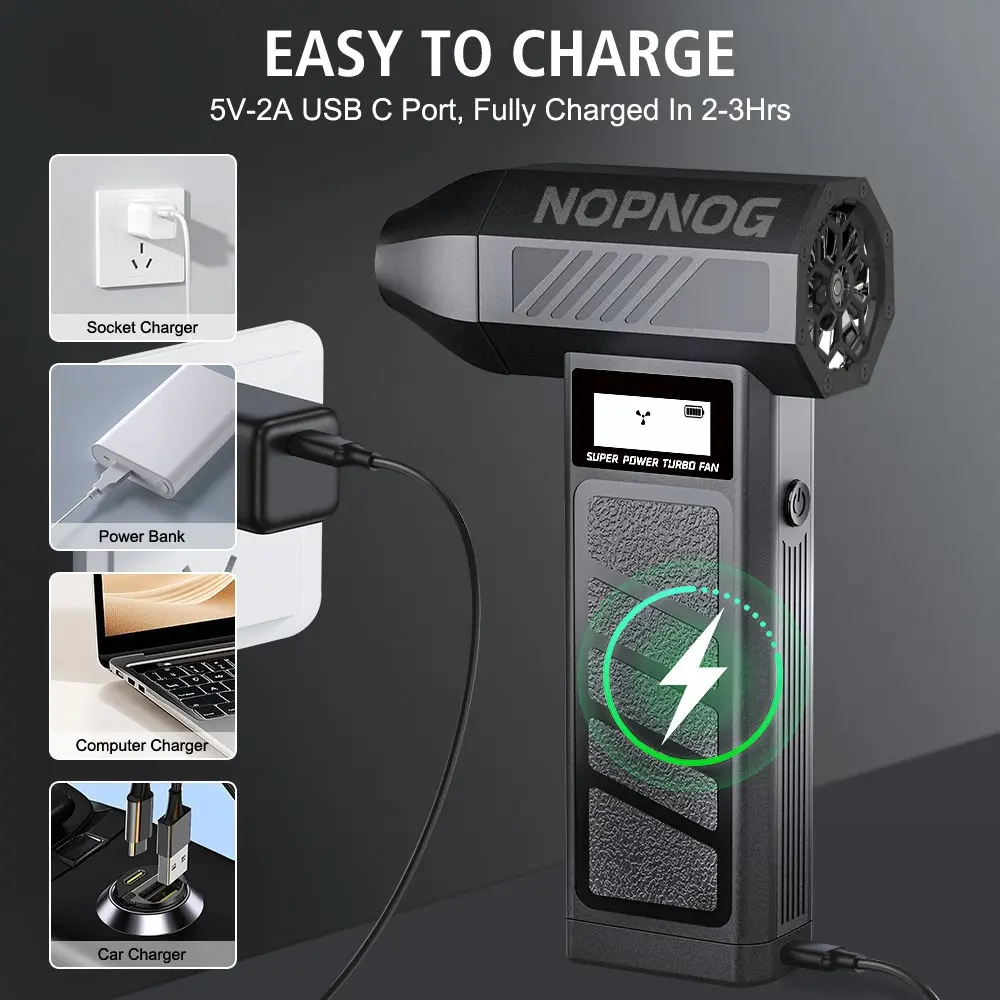 130000 RPM Air Compressir Car Electric Air Duster 4 GearsCleaning ...