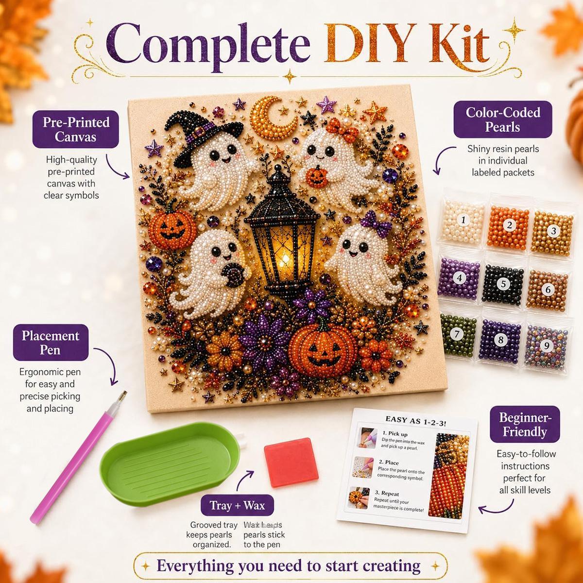 Halloween 3D Pearl Art DIY Kit for Home Decor - TikTok Shop