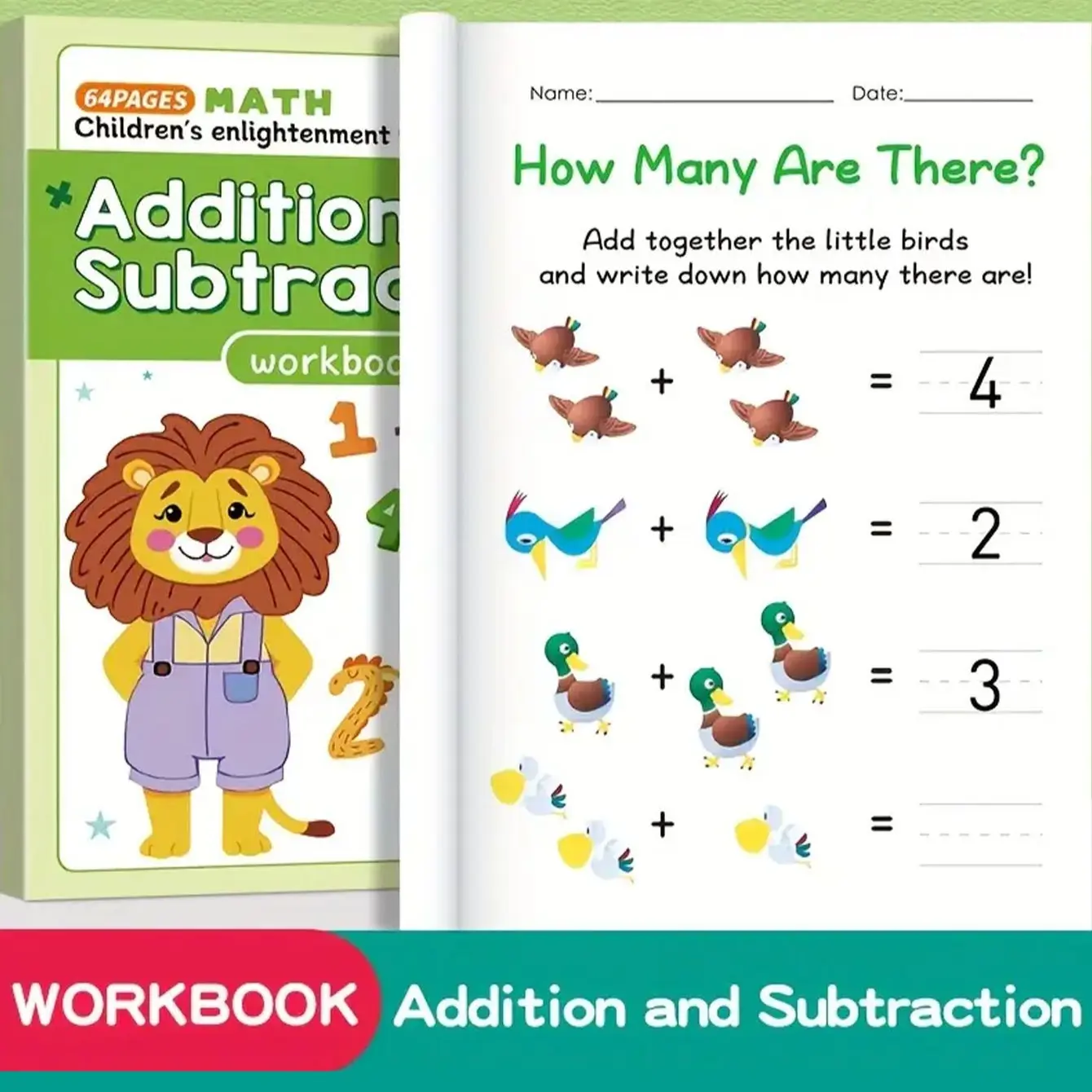 Kindergarten Addition & Subtraction Workbook, Fun Math Practice Book ...