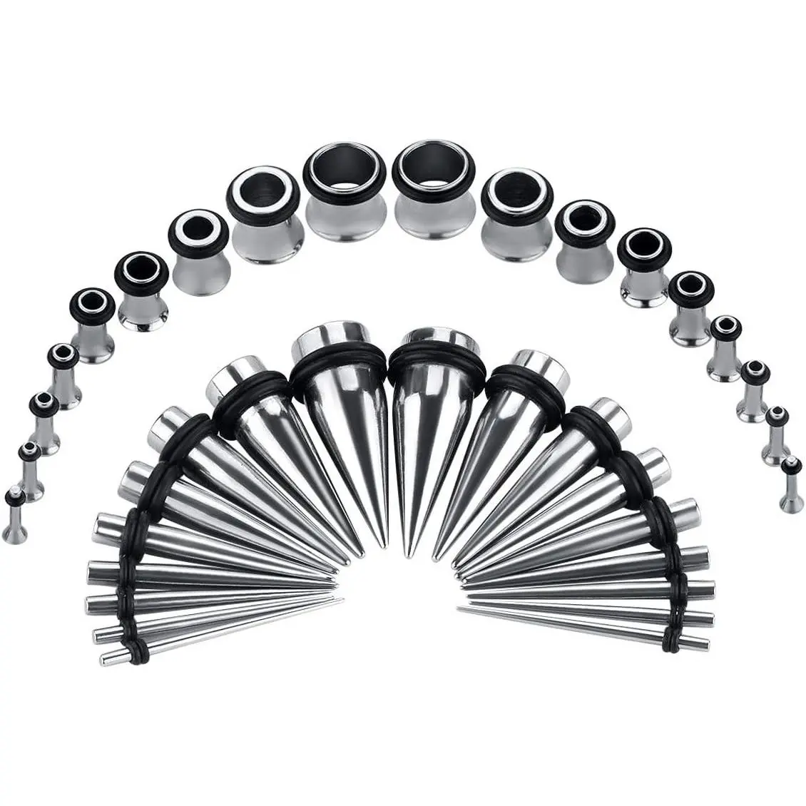 36PC Ear Stretching Kit 14-00G Ear Gauge Stretching Kit Gauges for Ears ...