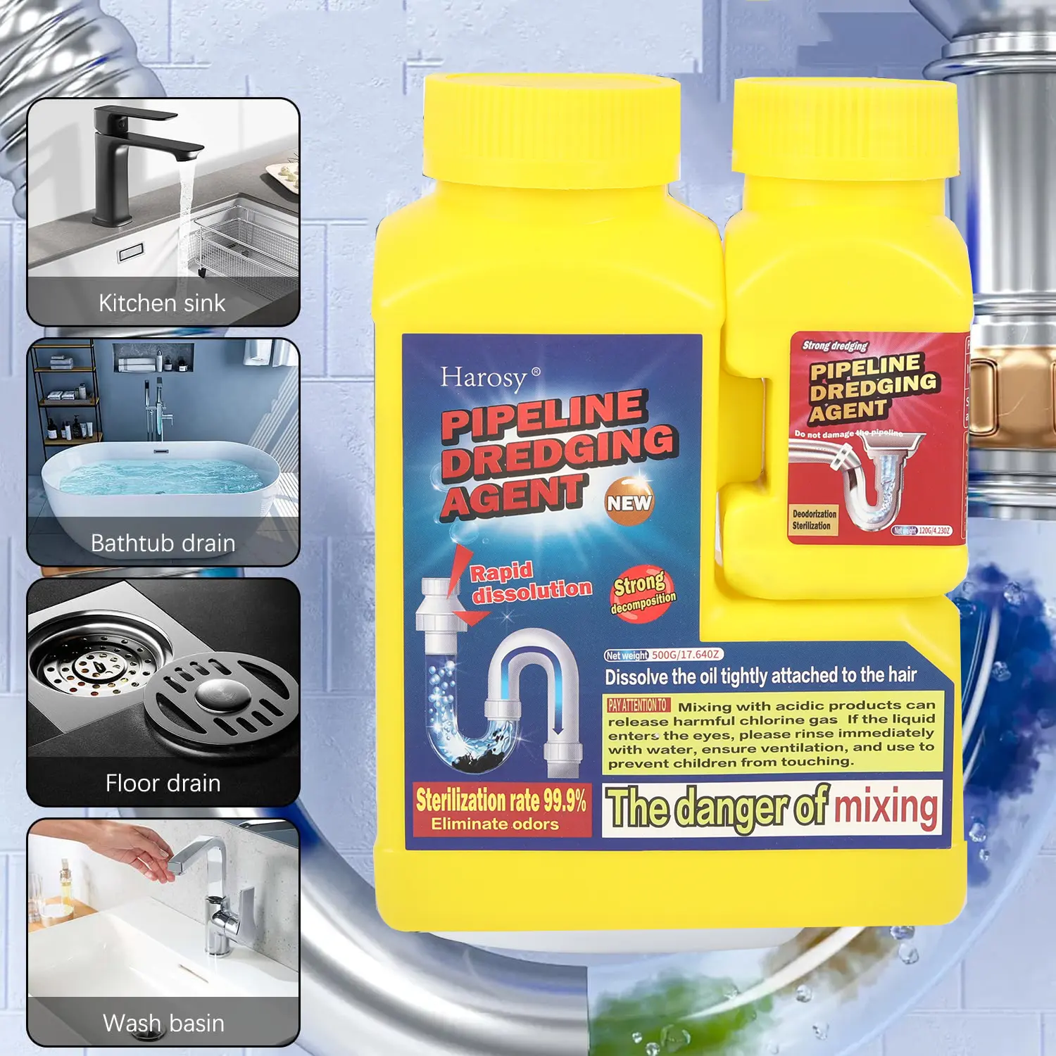 Pipeline Dredging Agent, Drain Clog Remover, Kitchen Unblocker, Pipe ...