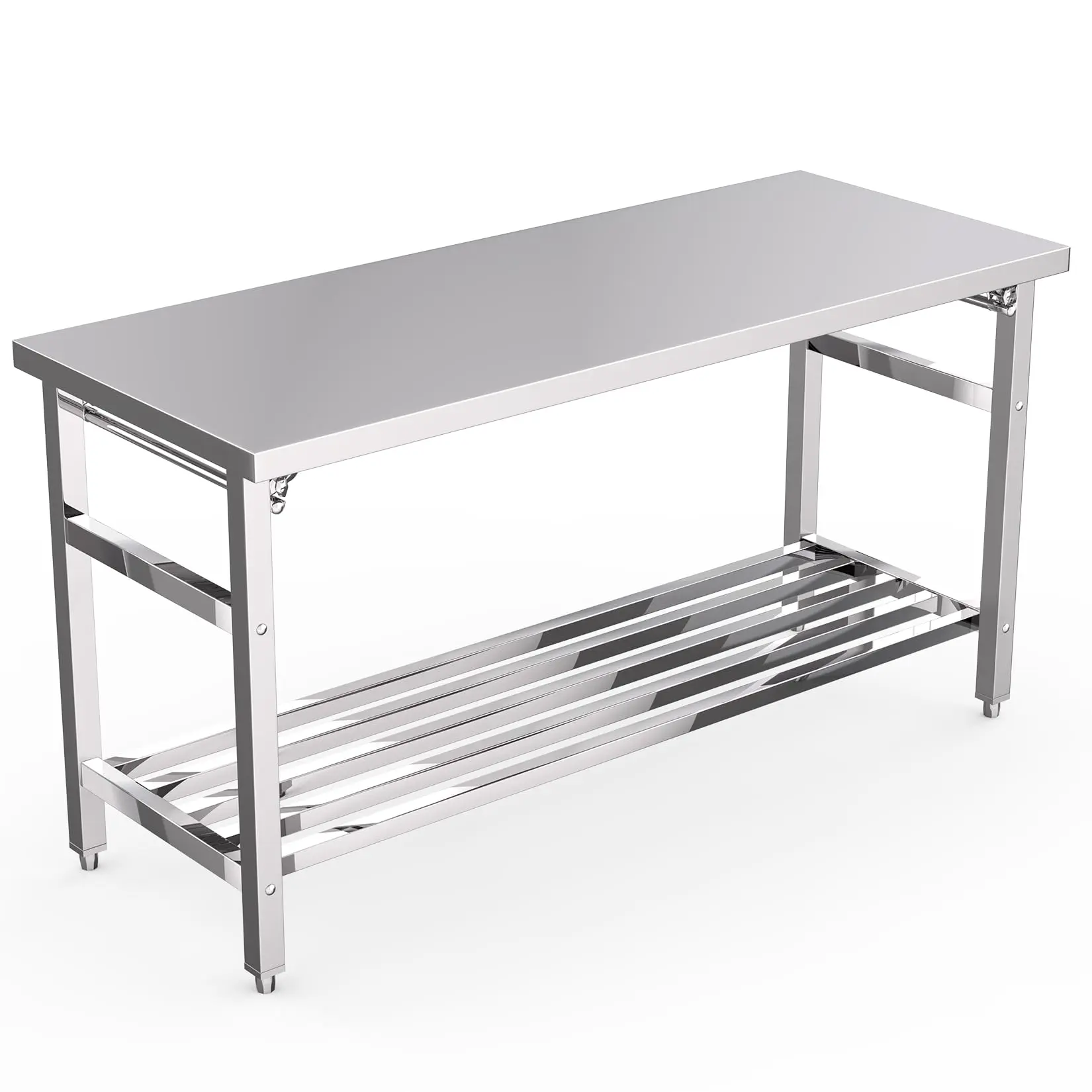 Stainless Steel Table, 24 x 60 Inches Folding Heavy Duty Table for ...