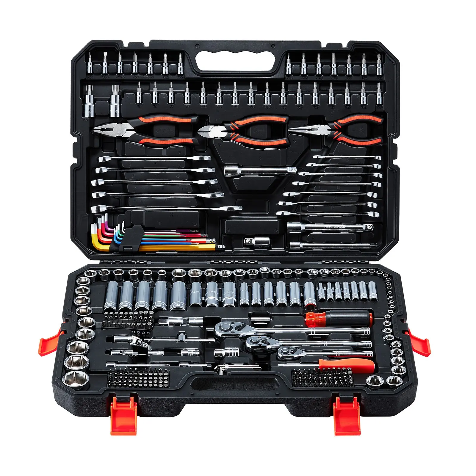 VEVOR Mechanics Tool Set, 314-Piece Mechanic Tool Kit, 1/4 in, 3/8 in ...