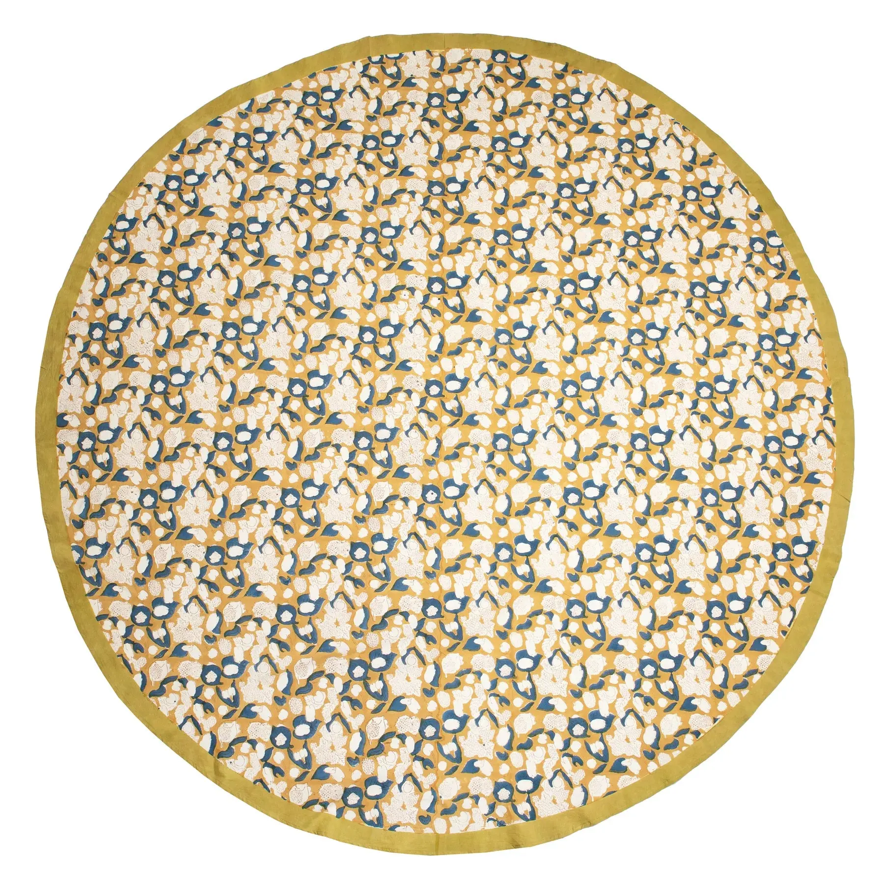 {Couleur Nature} Block Printed Tablecloth :: Forest Harvest :: Mustard ...