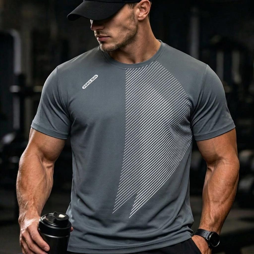 Pack of 5 men’s casual sports T-shirts; summer quick-dry men’s athletic ...