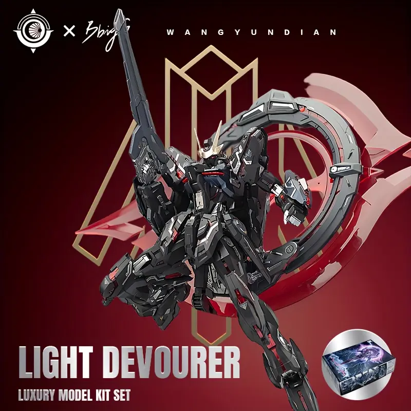 1/100 Scale Sci-Fi Mecha Model Kit - "Light Devourer" Black Armor with ...