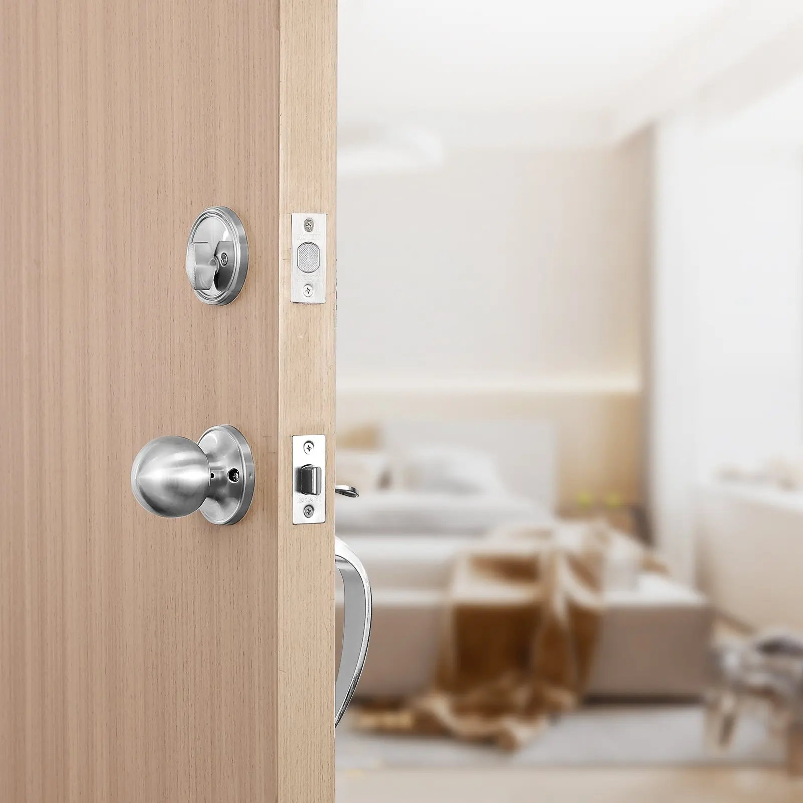 summervibes VEVOR Front Door Handle and Deadbolt Set, Satin Nickel ...