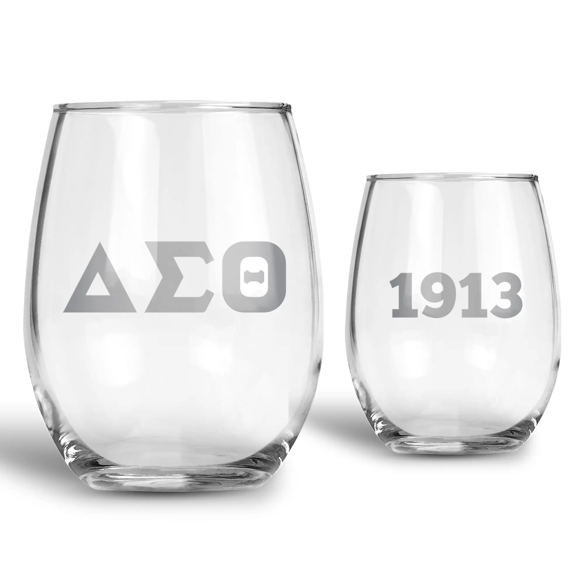 BBGreek Delta Sigma Theta - 21 oz Stemless Glass Set with Precious ...