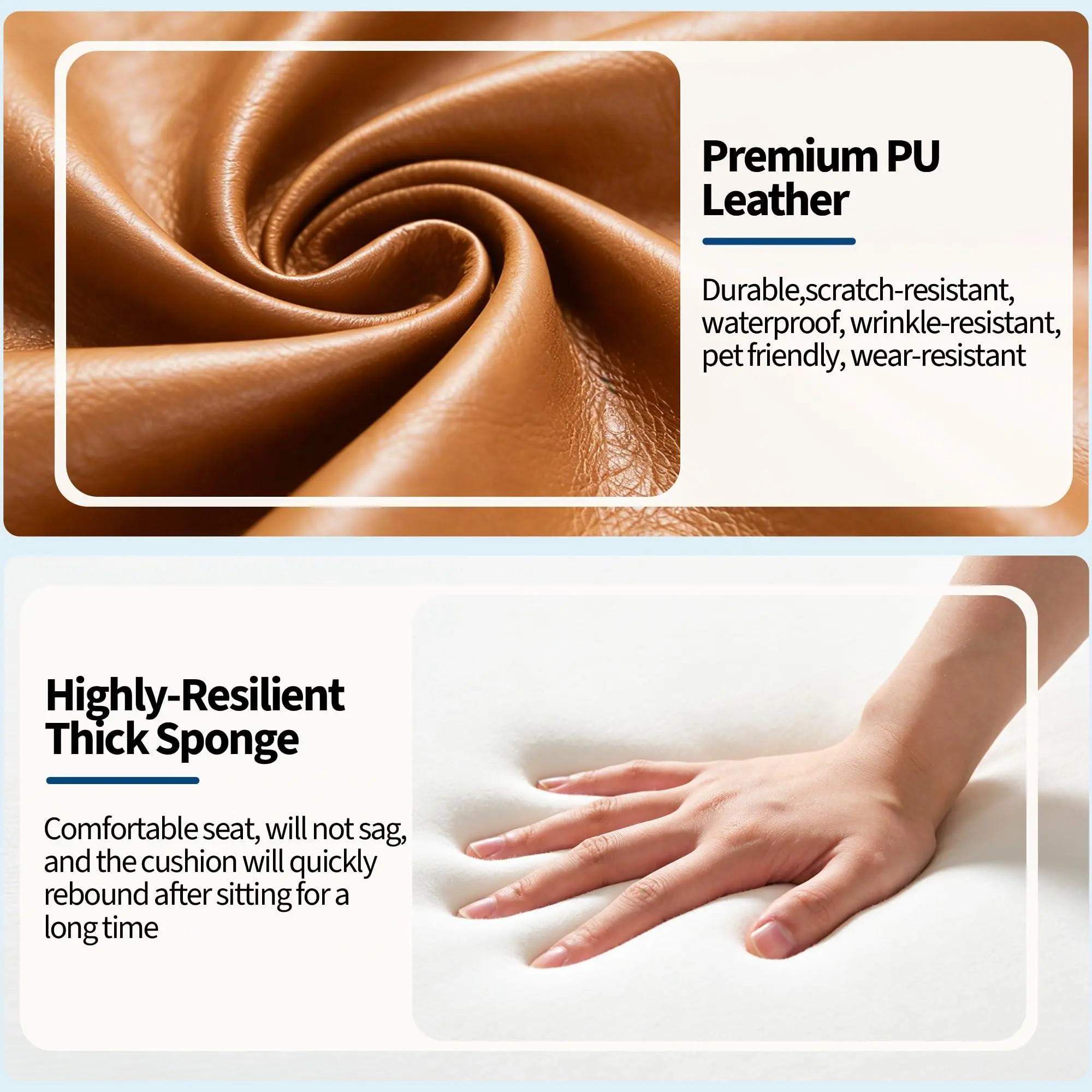 GAOMON Faux Leather Accent Chair, Mid-Century Modern Armchair with ...