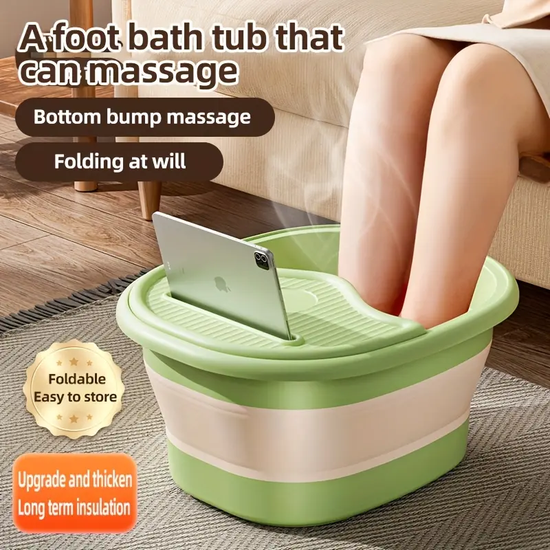 Foldable Foot Spa Basin, Portable Foot Bath Tub with Cover, Thickened ...