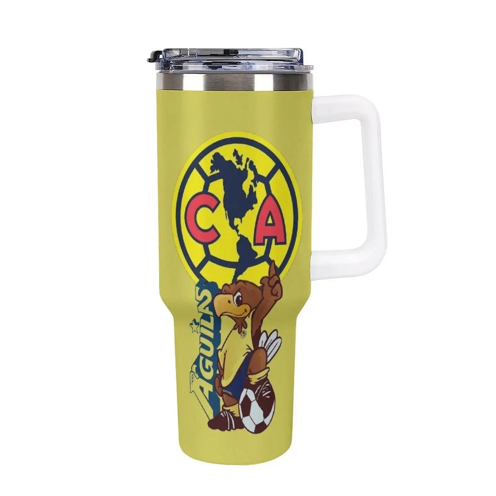 20oz Club Stainless Steel Tumbler - Yellow Mascot Design with Silver ...