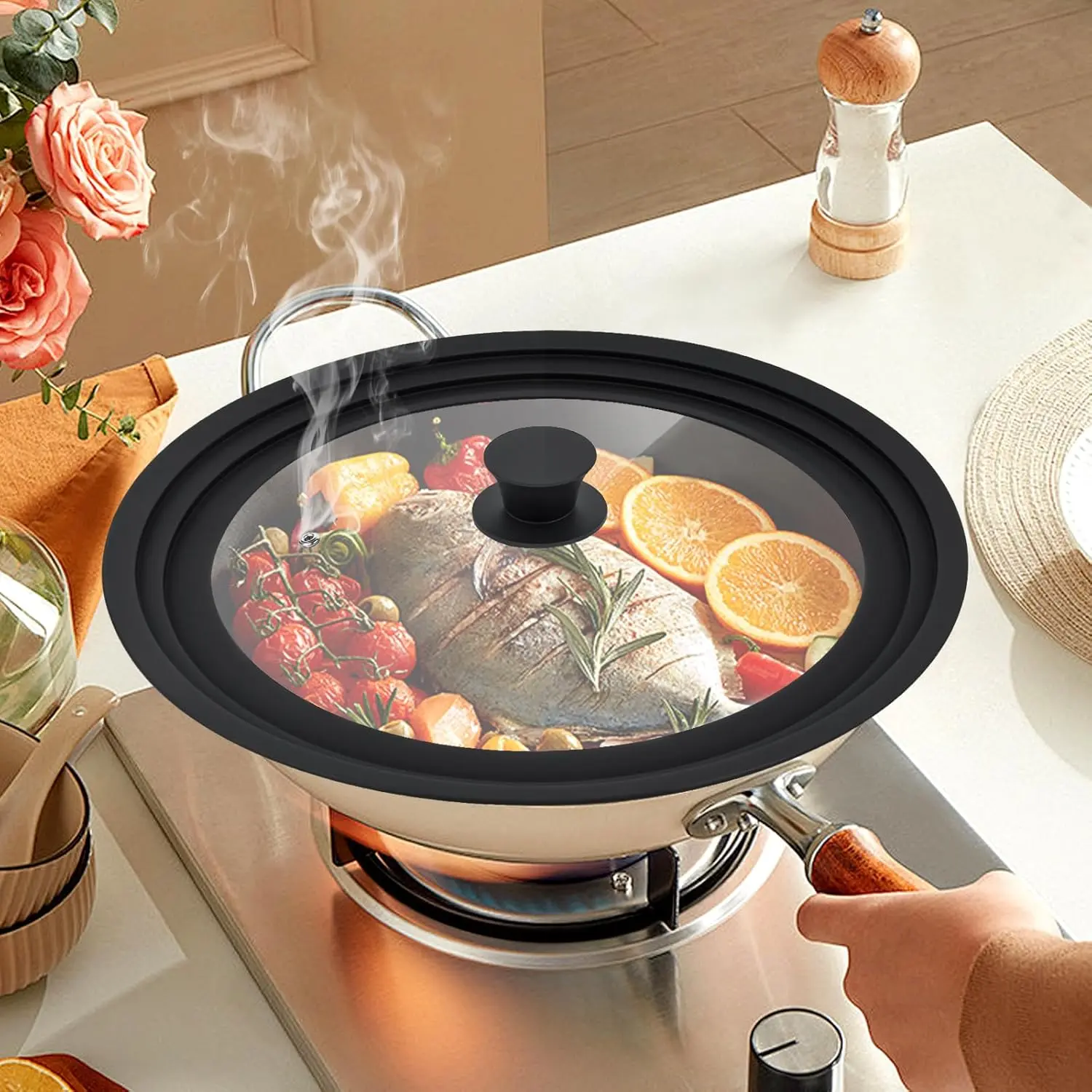Extra Large Universal Pot Lid Suitable for 13inch , 14inch , 15inch ...