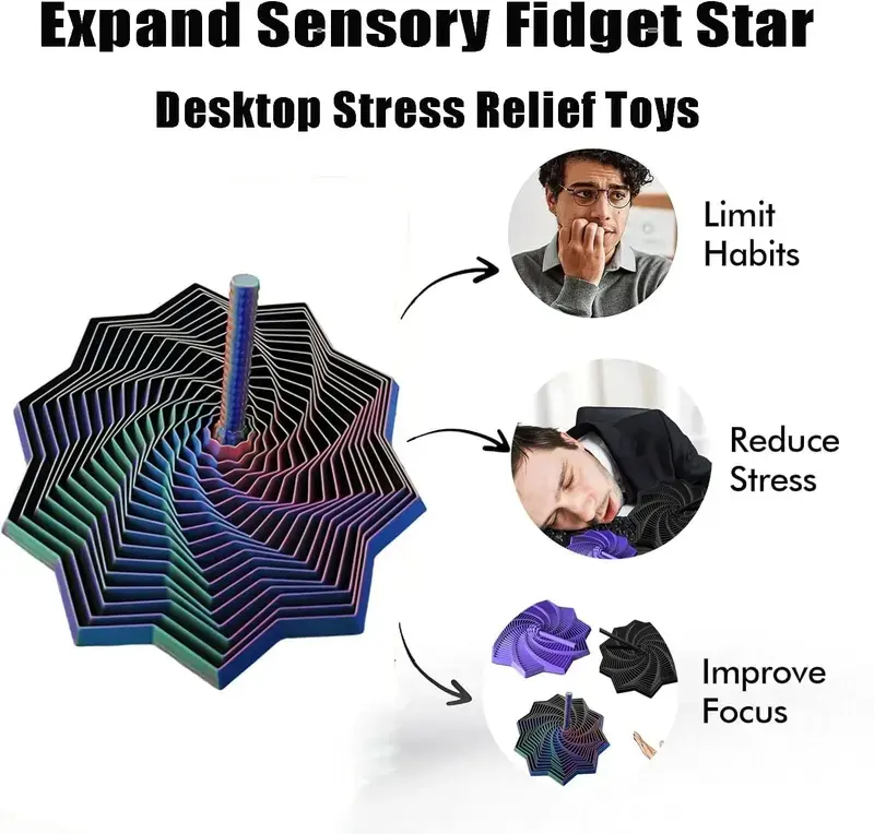 1 x 3D Printed Sensory Extension Toy - Retractable Fractal Hexagonal ...