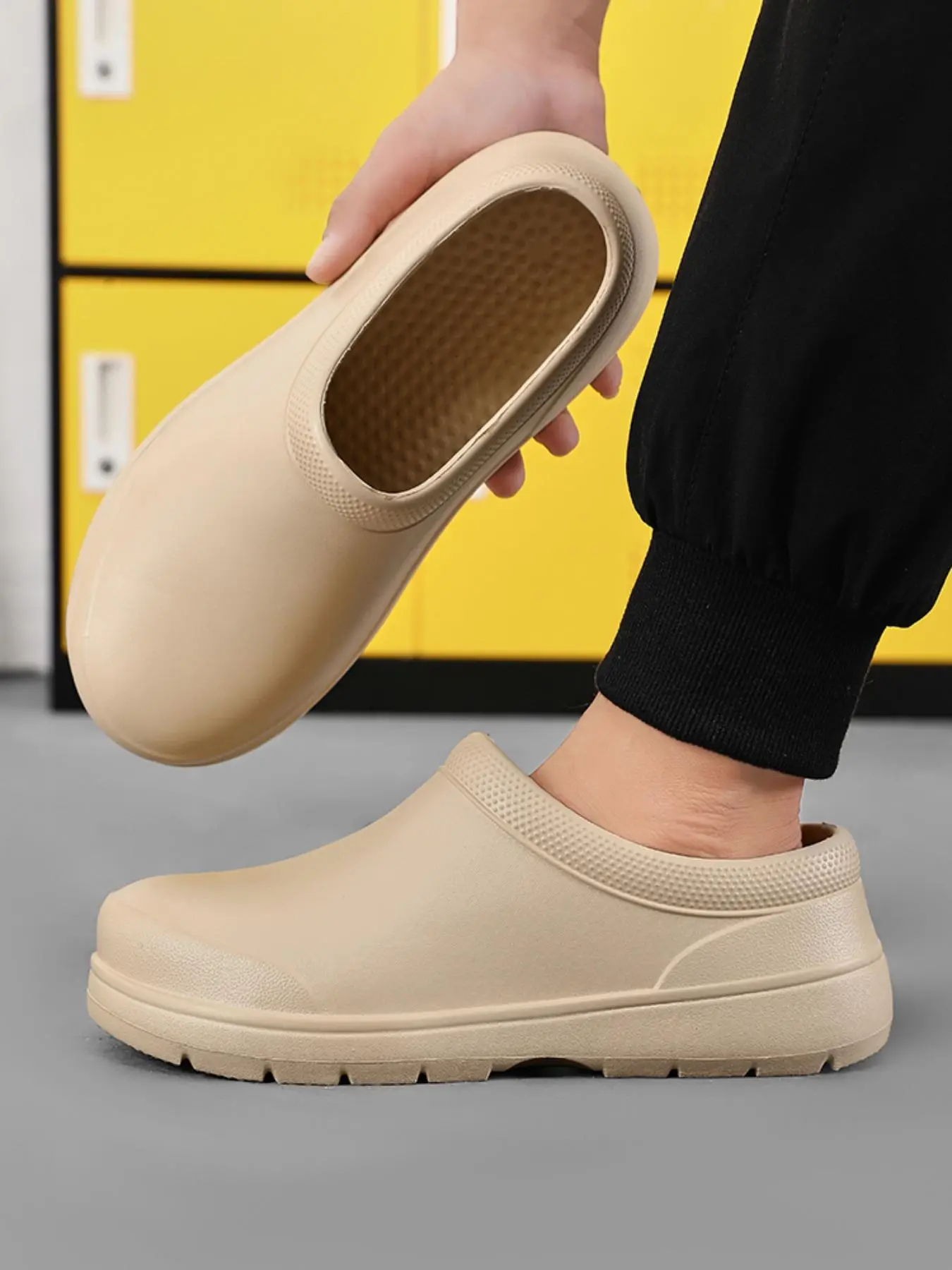 Men's Solid Color Non-slip Chef Shoes, Breathable Comfortable Kitchen ...