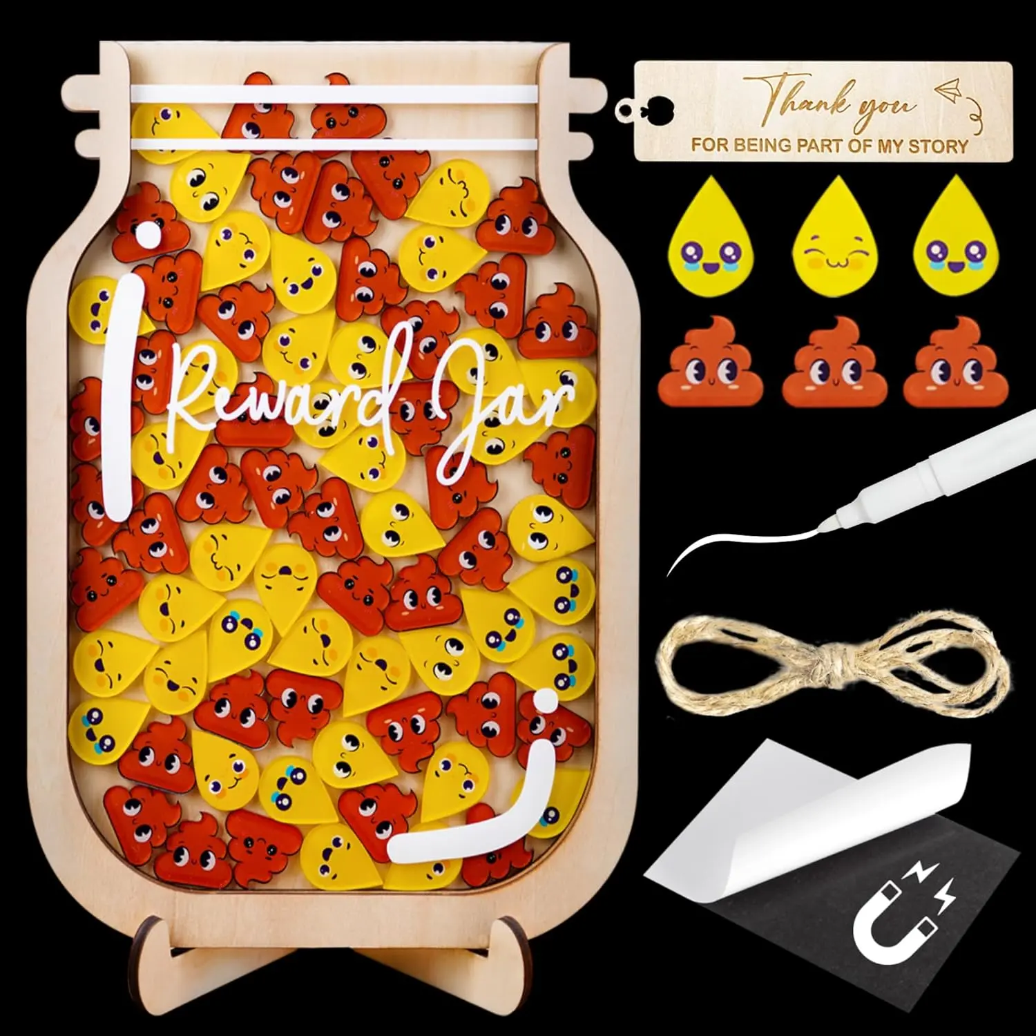 6" DIY 20 Tokens Reward Jar Potty Chore Chart Boys Girls Gifts for ...