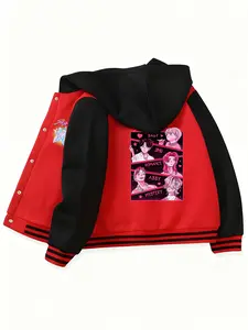 KPop Demon Hunters Girls' Hooded Baseball Jacket Cartoon Huntrix ...