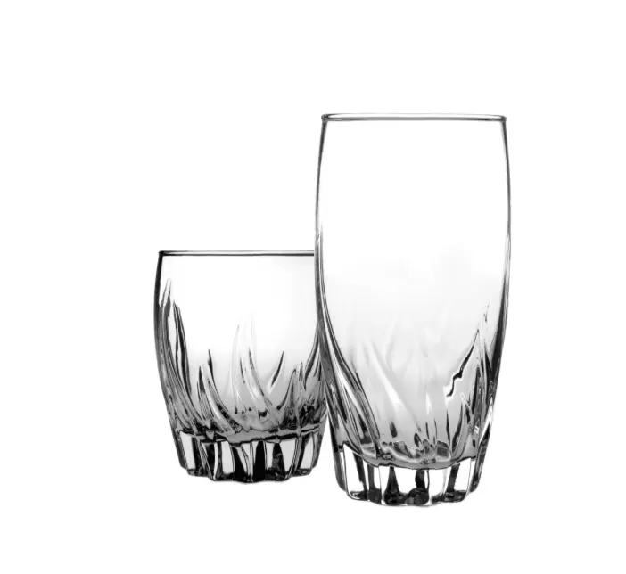 Radiant 12 Piece Glasses Set - Clear Glasses for 16 oz & 12 oz, Ideal ...