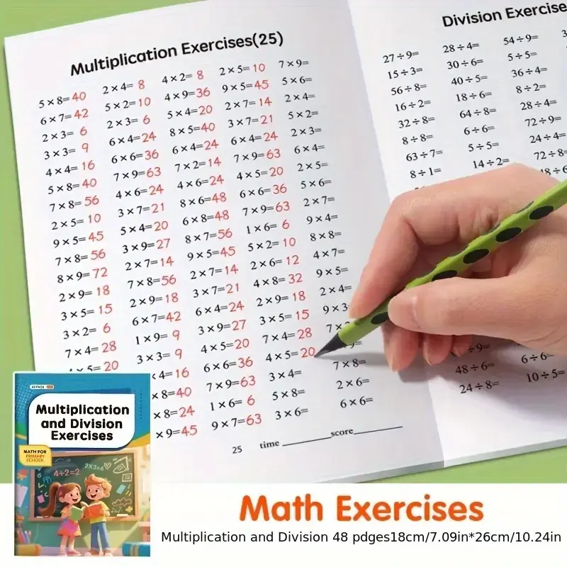 Multiplication Table Practice Book for Kids, Math Skills Training ...
