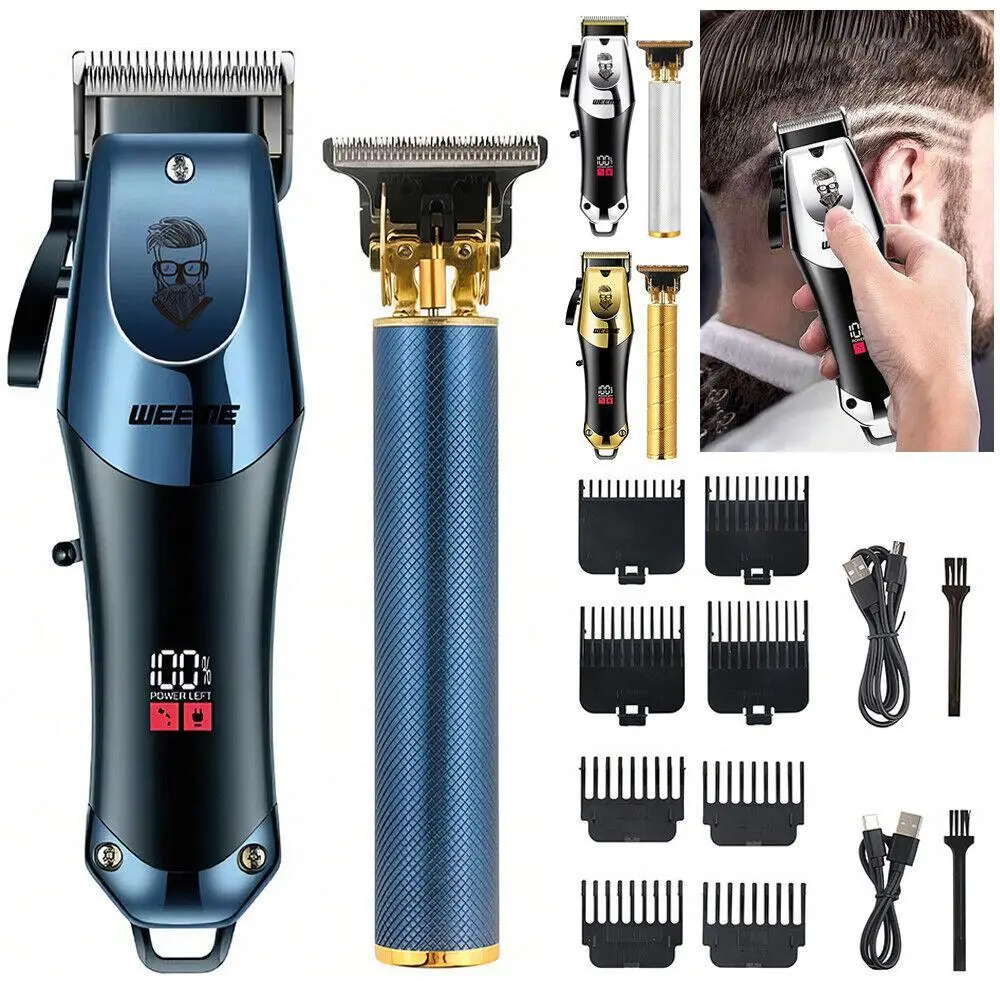 Professional Hair Cut Machine Barber Salon Cutting Trimmer Clipper Kit ...