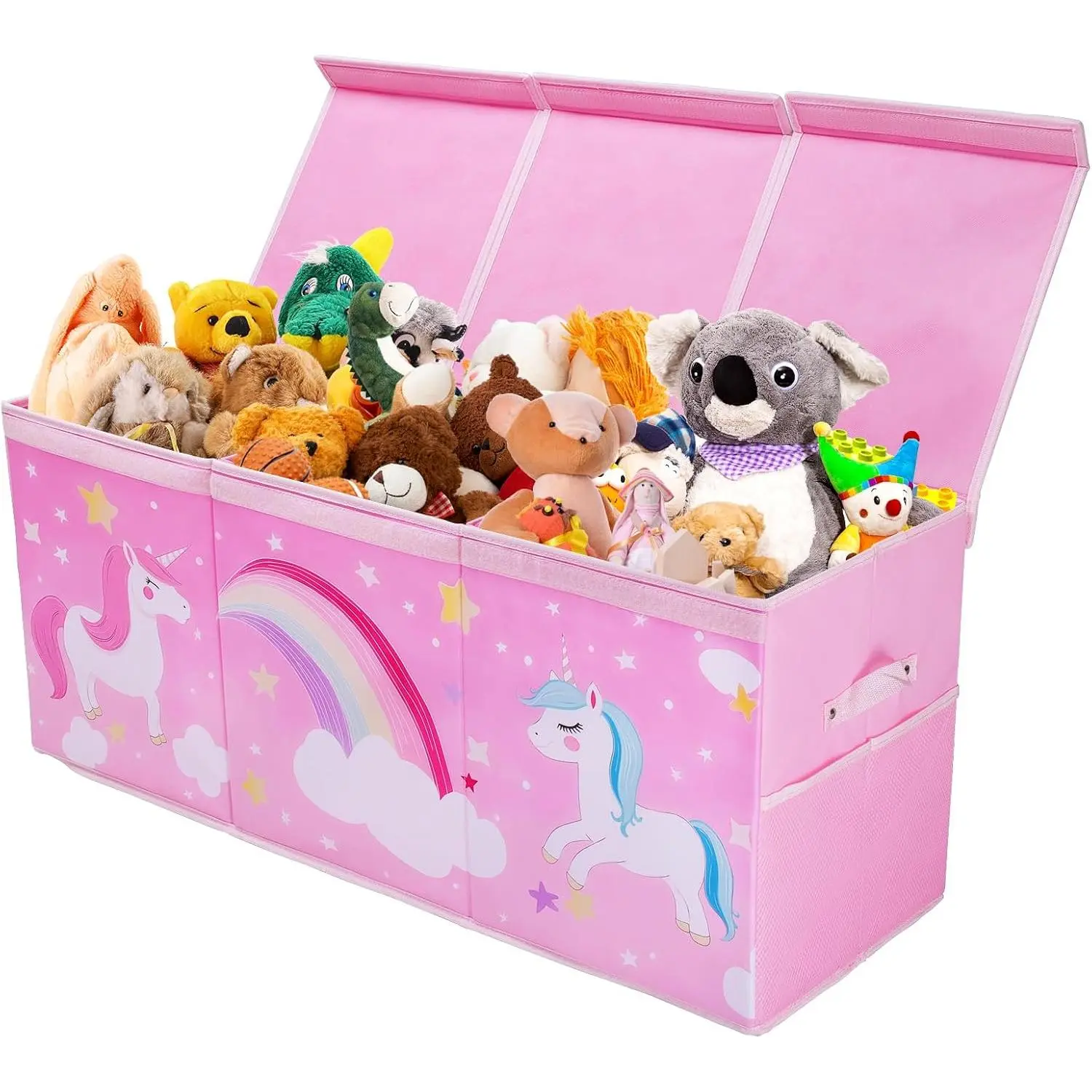Unicorn Extra Large Toy Box Chest with Flip Lid for Kids, Collapsible ...