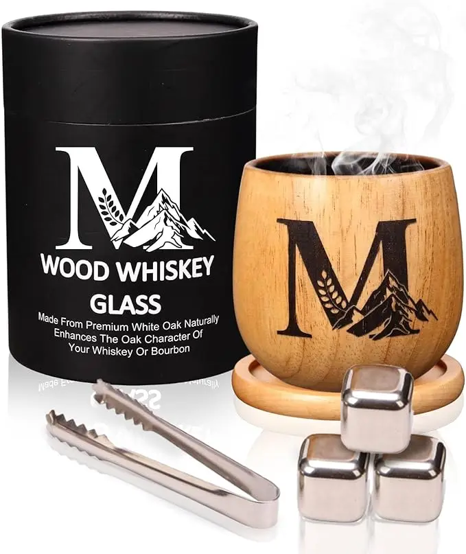 [Father's Day Gift]Personalized Whiskey Glass Gift Set for Men, Charred ...
